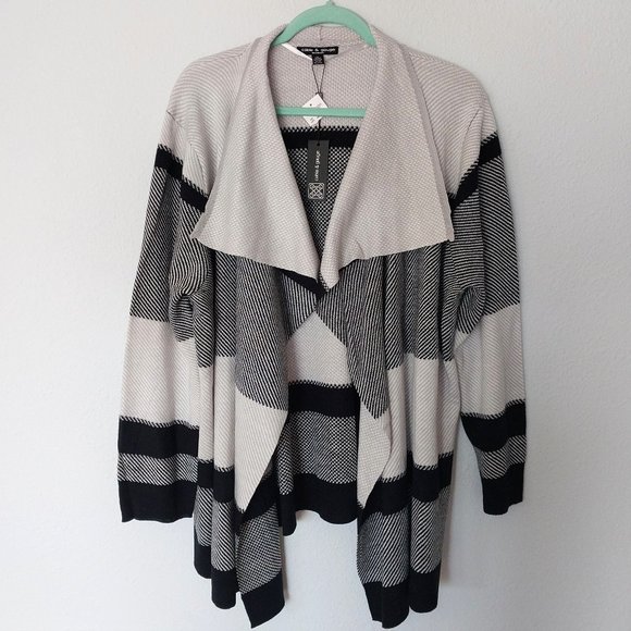 Cable & Gauge | Sweaters | Cable Gauge Woman Grey And Black Striped ...